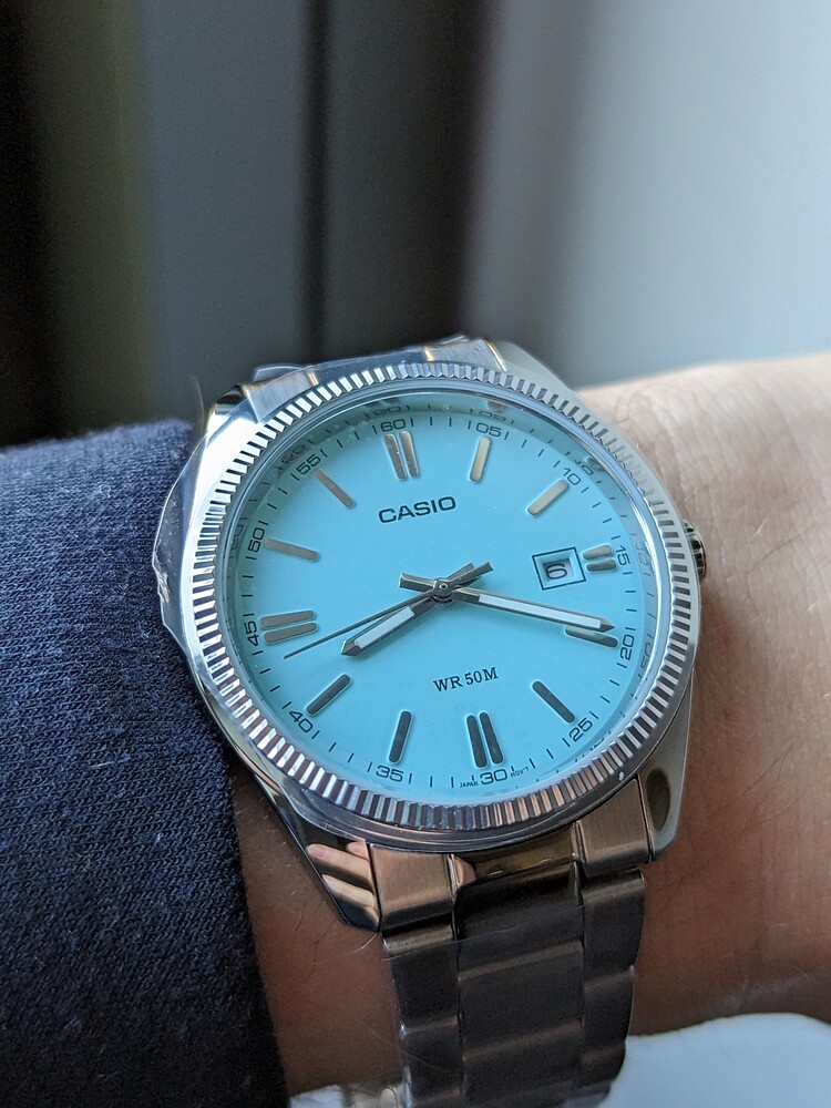 NA: Casio 'Datejust ' MTP-1302PD-2A2V - Tiffany Blue - Algemene Horlogepraat - Horlogeforum.nl ...